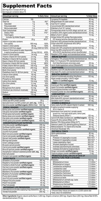 Maximum Vibrance Vanilla - Protein and Greens Powder